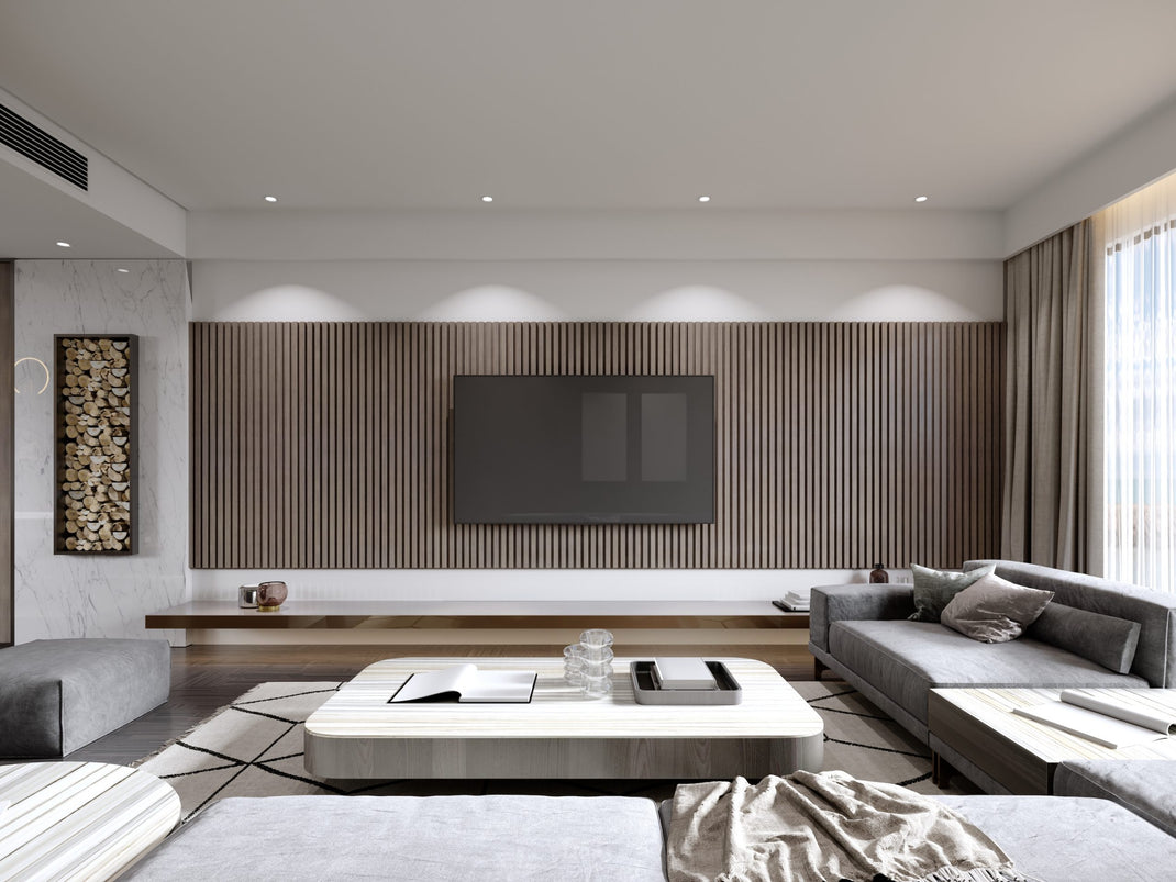 Tv wand: houten panelen achter tv voor stijlvol interieur